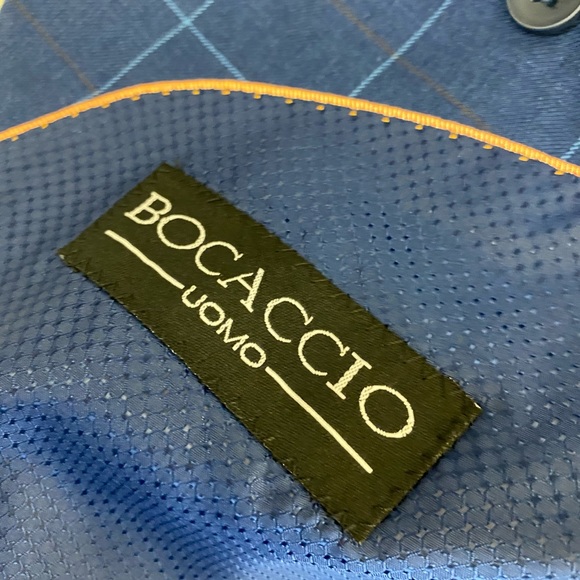 Bocaccio | Suits & Blazers | Mens Blue Plaid Suit | Poshmark